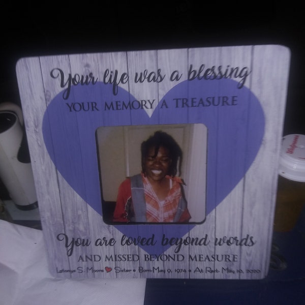 Personalized Memorial Wood Frame, Sympathy Gift - Etsy