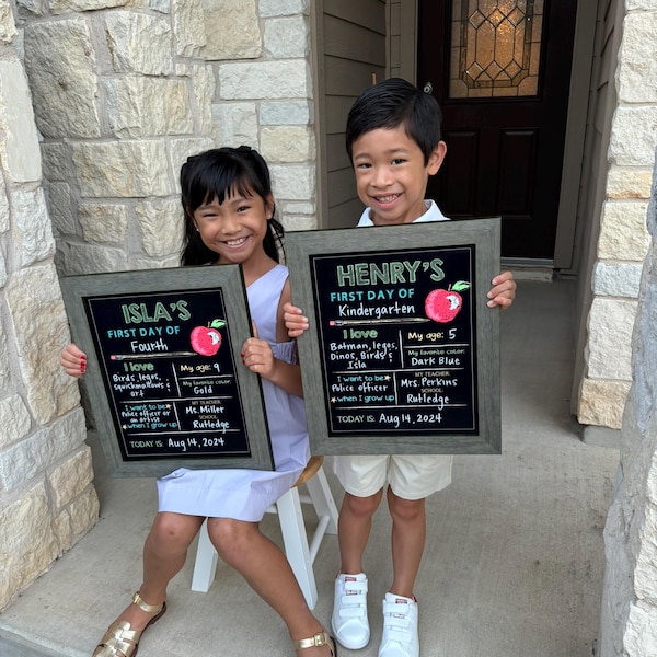 First Day of School Sign, Personalized Back to School Sign, Custom ...