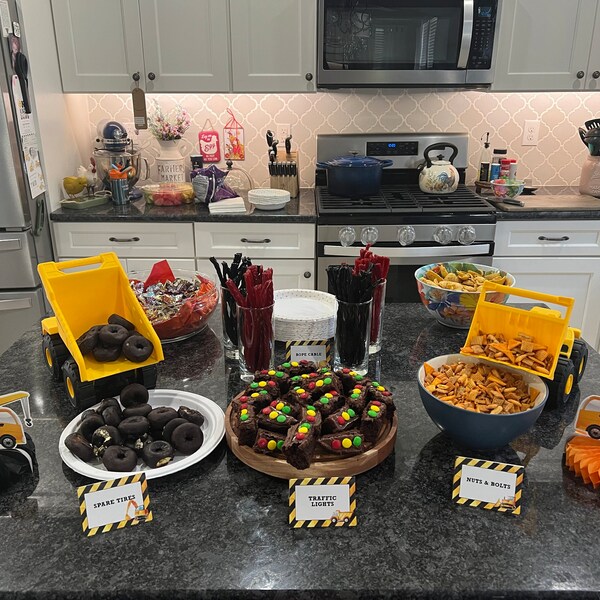 Editable Construction Birthday Table Labels | Instant Download ...