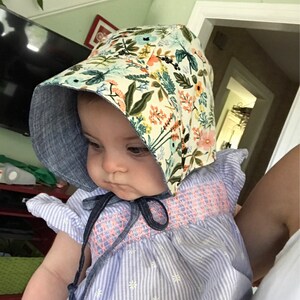 Baby Bonnet / Baby Sun Bonnet / Reversible Bonnet / Rifle Paper Company ...