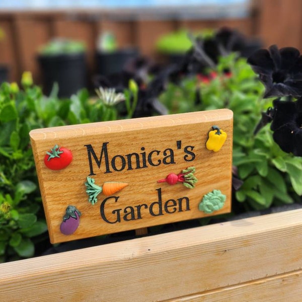 Personalized Solid Oak Allotment Sign: Vegetable Garden Decor - Etsy