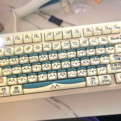 Cat & Dog Cute PBT ISO Matcha Green Keycap Set for Mechanical Keyboard ...