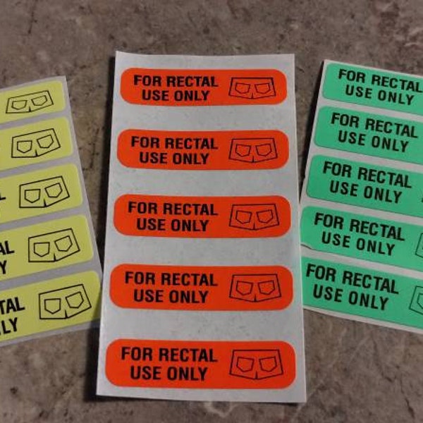 Funny "for Rectal Use Only" Stickers - 0.375" X 1.5" - Etsy