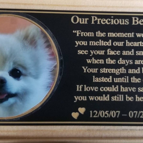 Engraved Pet Loss Poem Plate Frame Plates 3 Square Many Choices or ...