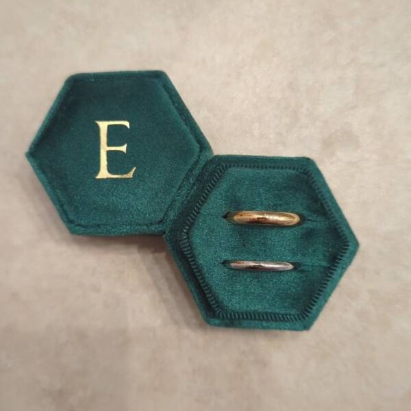 Dark Emerald Green Velvet Wedding Ring Box, Hunter Green Velvet Ring ...