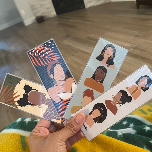 Laminated Woman Bookmark Set, African American Bookmark, Black Woman ...