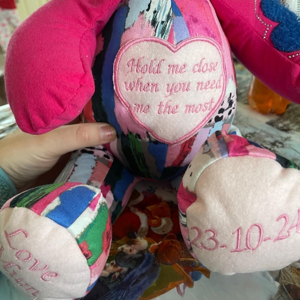 Personalised Memory Embroidery Patch for a Memory Pillow Let This ...