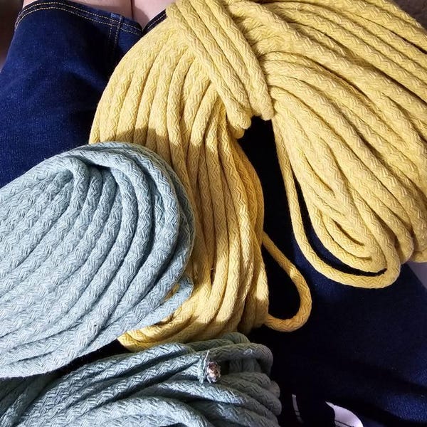 Braided Cotton Rope for Sewing, Cotton Yarn for Basket, Tress Rope ...