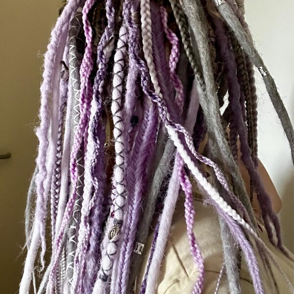 Purple Dreads, Lavender Braids in Dreads, Synthetic Dreadlock ...