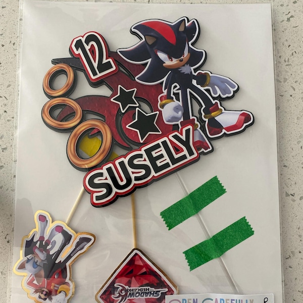 3D (handmade) Shadow the HH Cake Topper and 2pcs Mini Topper / Cupcake ...