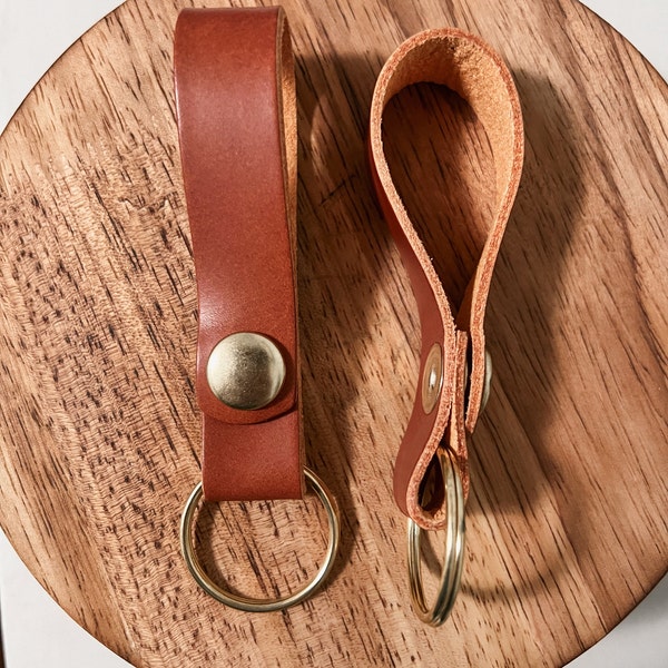 Leather Round Key Fob Kit - Key Fob Blank - Round Leather Keychain ...