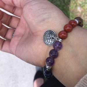 AA Recovery Bracelet With Amethyst Black Lava Rock Beads and - Etsy