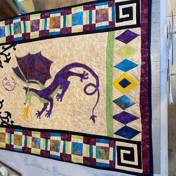 Dragon Wall Art Quilt Pattern, A Winged Medieval Inspired Specimen ...