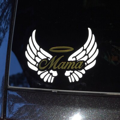 Angel Wings With Gold Halo Decal Sticker - Etsy