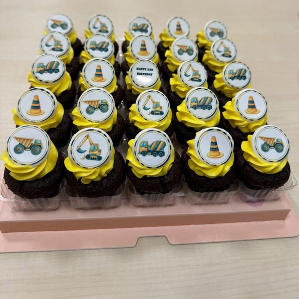 Construction Cupcake Toppers, Printable Cars Toppers, Construction ...