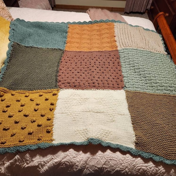 Sampler Striped Blanket Knitting Pattern, Rocky Mountain Sampler Throw ...