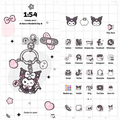 Cute Goth Bad Girl Icon Set, Cute Icons, Purple Icon Set, Ios Android ...
