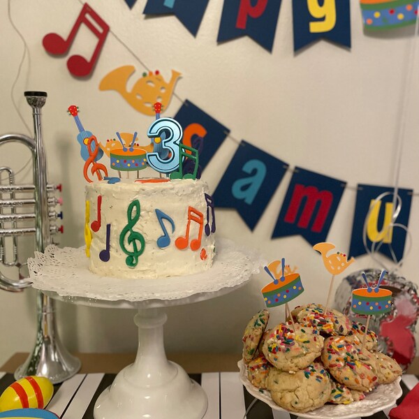 Fondant Music Notes, Fondant Cupcake and Cake Topper, Edible Cake ...