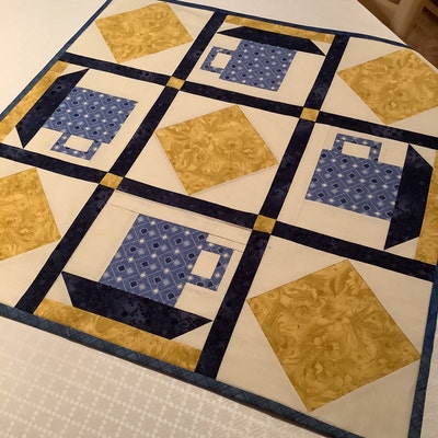 Quilted Table Topper Pattern Quilted Coffee Time Table - Etsy