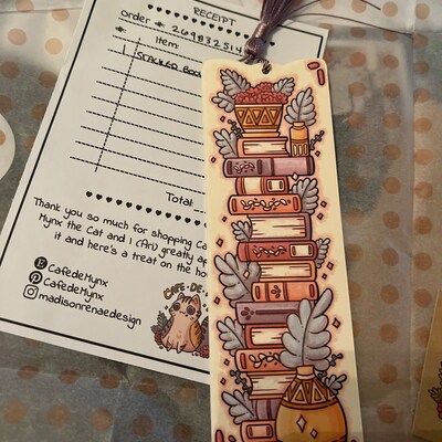 2x6 Stacked Books Bookmark With Tassel, Gift for Book Lover, Handmade ...