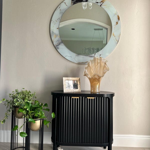Abstract Spin Colors Design With Mirror Wall Decor, Bathroom Mirror ...