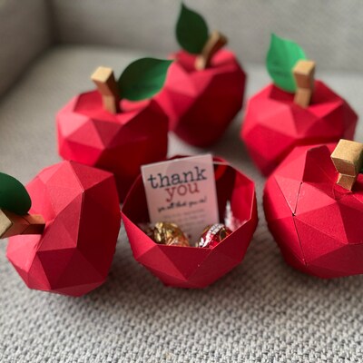 Apple Gift Box Papercraft PDF Printer, SVG for Cricut Projects and ...