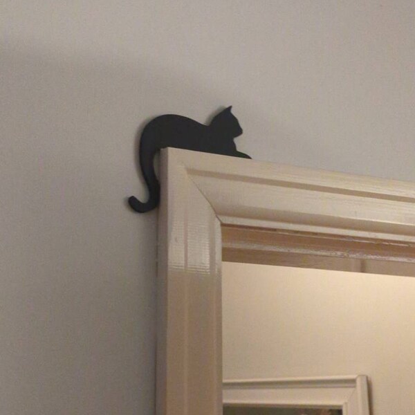 Halloween Cat Witches Hat Door Topper Silhouette Picture Frame Shelf ...