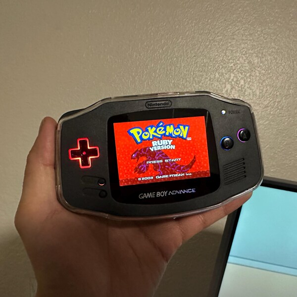 Custom Gameboy Advance - Team Rocket Edition, IPS Backlit Screen, RGB ...