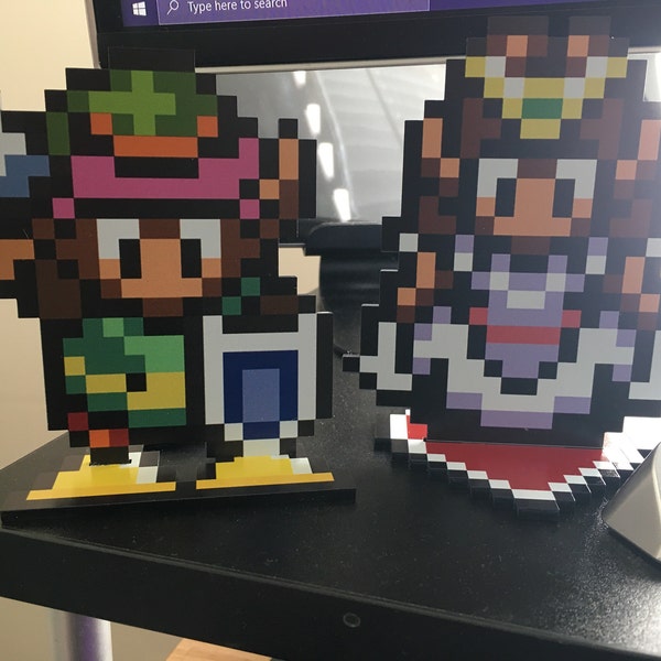 Zelda And Link Sprites Super Nintendo A Link To The Past Inspired Etsy