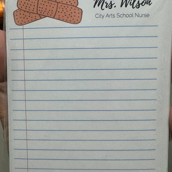 Bandage Notepad for Doctors or School Nurse - Personalized Notepads ...