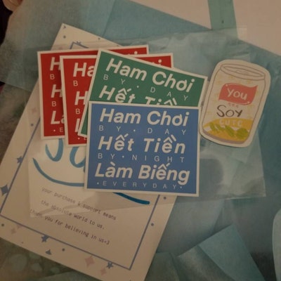 Ham Choi Het Tien Lam Bieng Vietnamese Motto Sticker Red Weatherproof ...