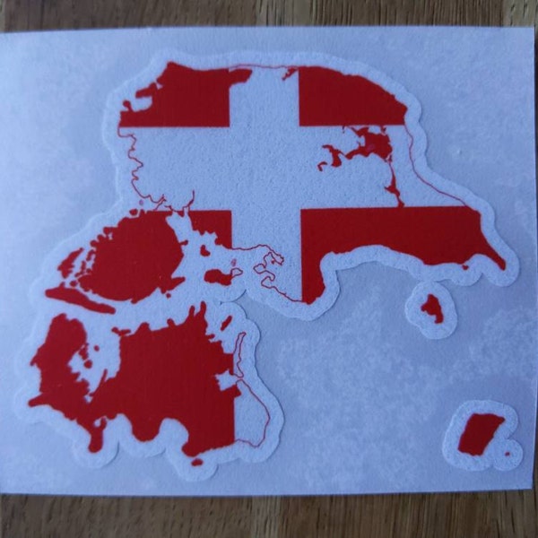 Denmark Map Flag Silhouette Sticker for Laptop Book Fridge Guitar ...