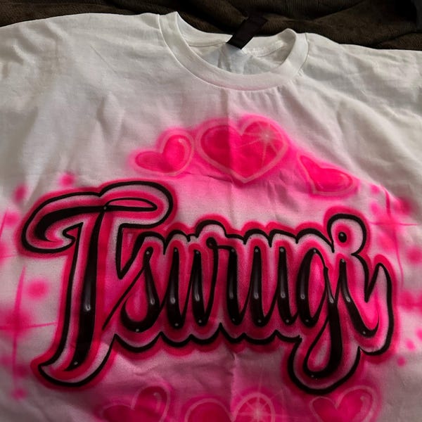Airbrush T Shirt Script Swirly Name - Etsy