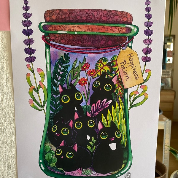 Happiness Potion Art Print - Etsy