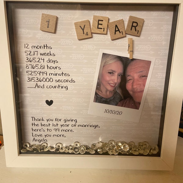 Personalized First Anniversary Frame: Scrabble Tile Gift - Etsy