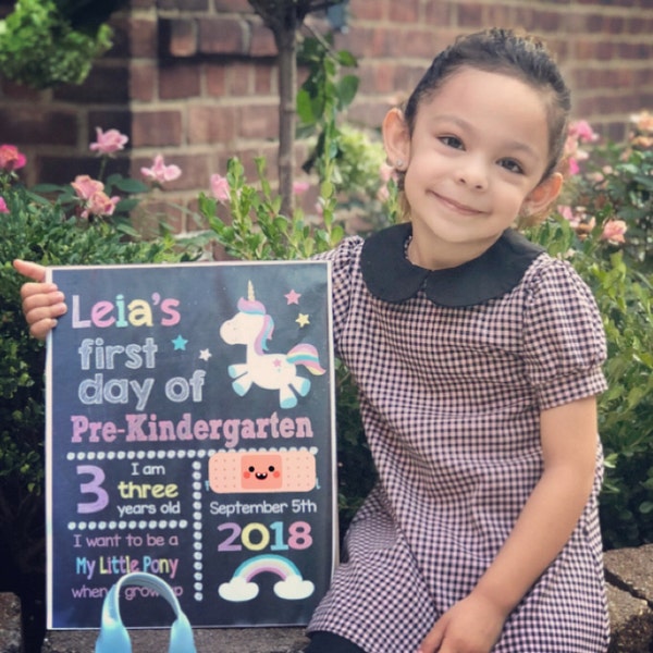 First Day of School Sign Unicorn PRINTABLE, 1st First Day of ...