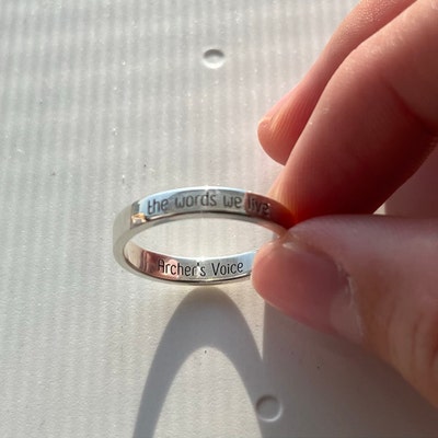 Personalized 3mm Sterling Silver Ring Inside Engraved Ring - Etsy