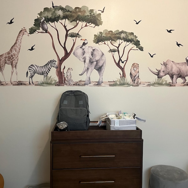 Safari & Jungle Animal Wall Stickers, Nursery Decor, Removable Wall ...