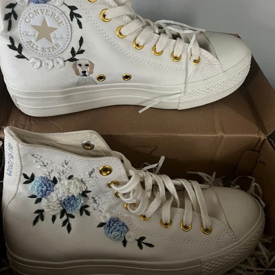 Mushroom Converse/embroidered Converse/custom Pet Converse Platform ...