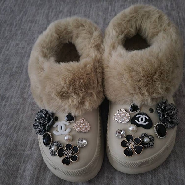 Black Flower Croc Charm. Rhinestone Croc Charms Set of 15 . Luxury Croc ...