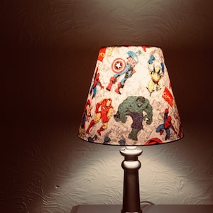 Marvel Super Hero Lamp Shade. Thor Ironman Hulk Captain - Etsy