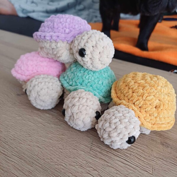 No Sew Baby Turtle Crochet Pattern, Miniature Turtle Amigurumi Pattern ...