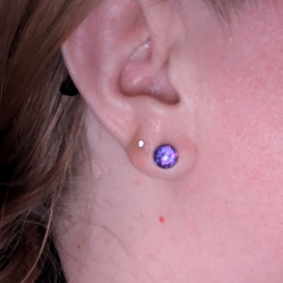 Copper Sunset Collection, Titanium Earrings Glitter Studs, Sensitive ...