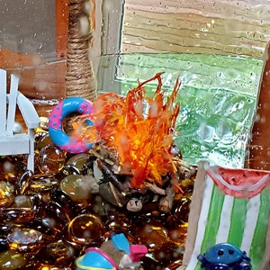 Dollhouse Miniature Fire, Mini Campfire, Miniature Fire, Mini Firepit ...