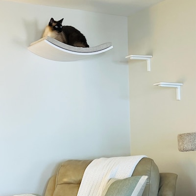 Cat Shelf Wall Mounted Floating Perch Bed With Pillow, Removable and ...