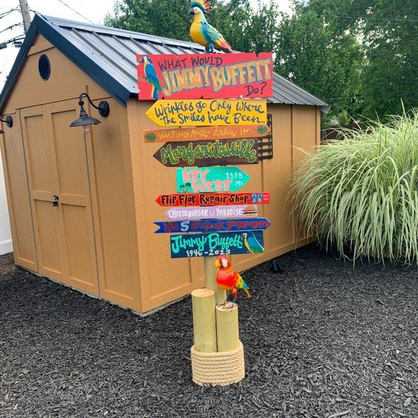 Set of (4) Custom Directional Tiki Sign Decor.goes Great as an Outdoor ...