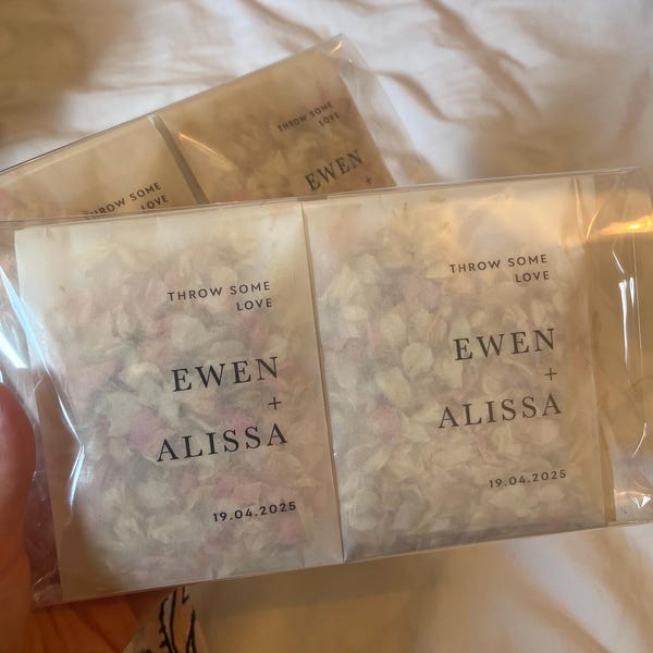 Personalised Wedding Tissue Packs, Wedding Tissue Bags, Wedding Favours ...