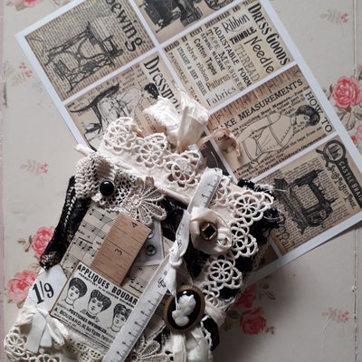 Sewing Cards ATC Printable Vintage Style Digital Download JPG Collage ...