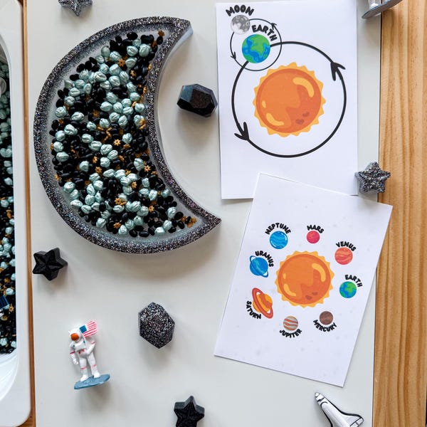 Resin Moon for Space Themed Sensory Play | Galaxy Sensory Play ...