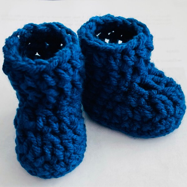 Easy Crochet Bootie Pattern, Quick, Easy Crochet Pattern, 0-3 Months, 3 ...